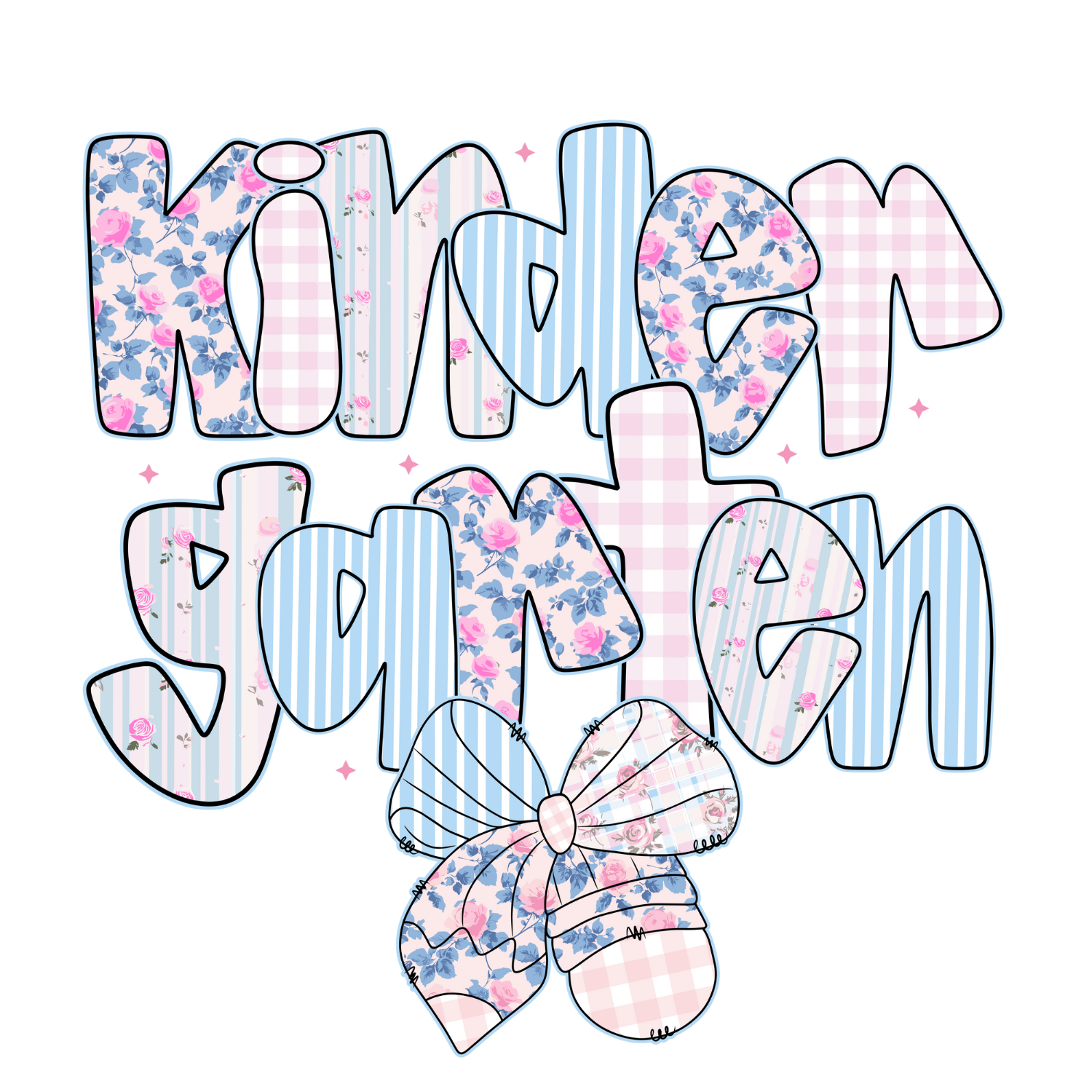 Floral Back To School Bubble Letters – Twin Rivers Custom Design