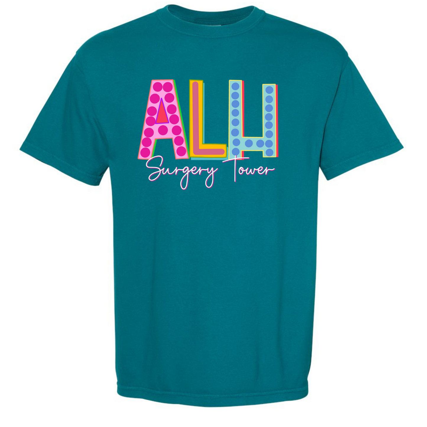 ALH Marquee Letters - Teal Shirt – Twin Rivers Custom Design